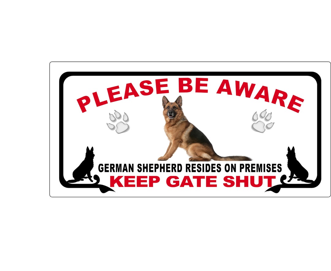 German Shepherd Dog Gate Sign - Etsy