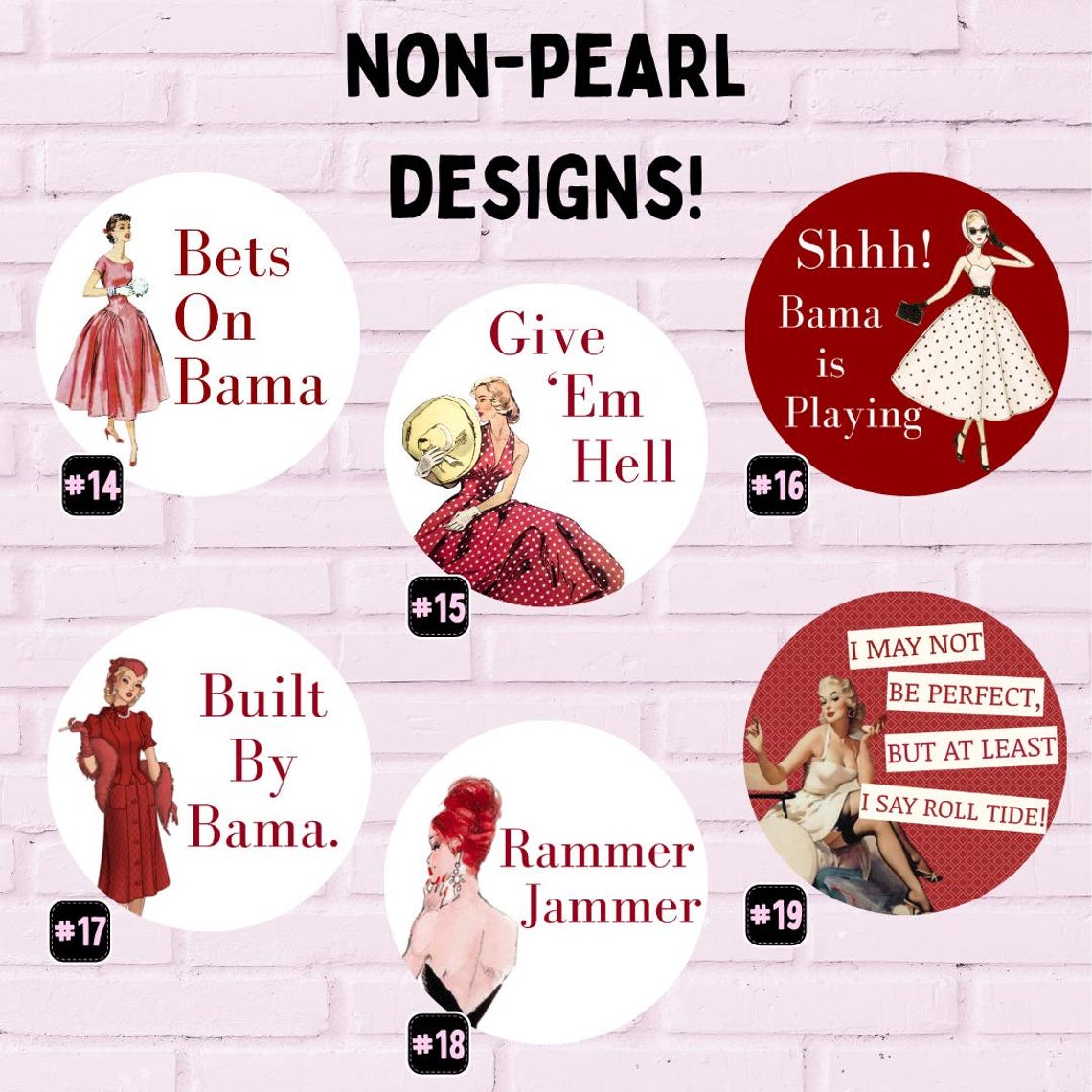 Alabama Crimson Tide 3" Gameday Buttons | Pearl Designed Buttons - Etsy