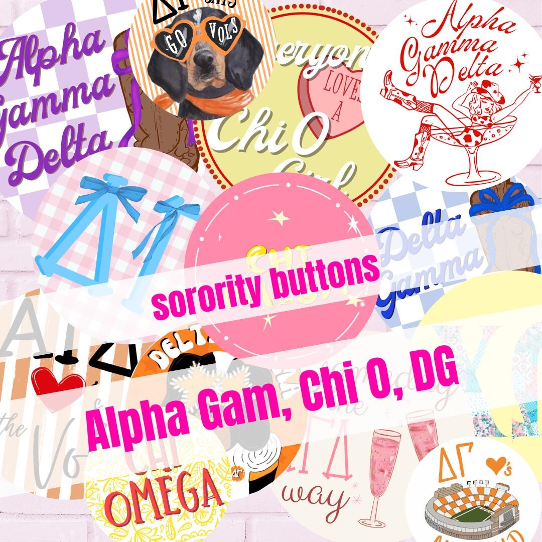 Sorority 3 Buttons Custom Sorority Buttons Gameday Buttons Alpha Gamma ...