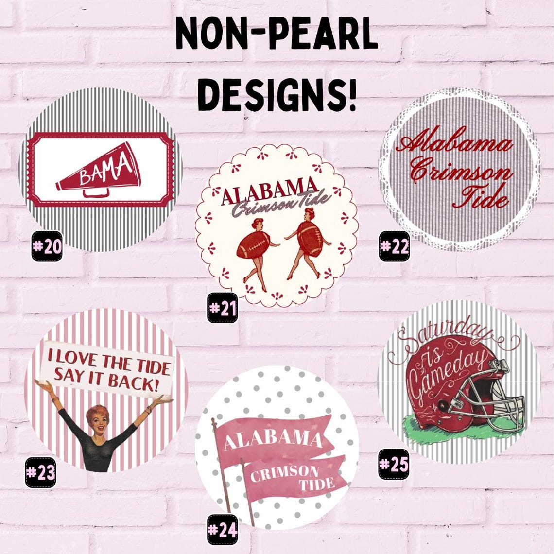 Alabama Crimson Tide 3" Gameday Buttons | Pearl Designed Buttons - Etsy