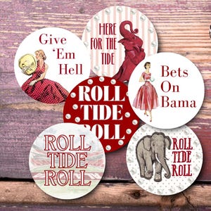 Alabama Crimson Tide 3" Gameday Buttons | Pearl Designed Buttons - Etsy