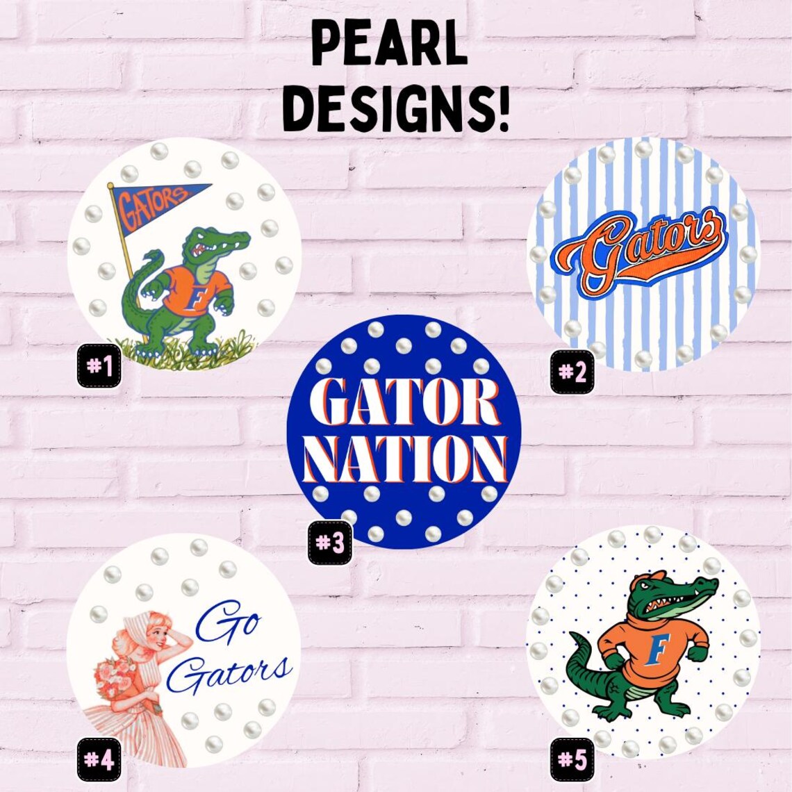 Florida Gators 3" Gameday Buttons | Pearl Designed Buttons - Etsy