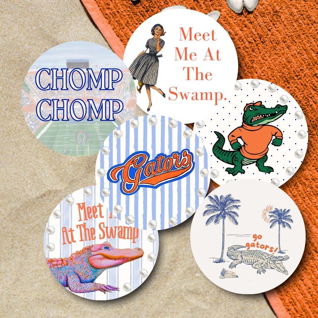 Florida Gators 3" Gameday Buttons | Pearl Designed Buttons - Etsy