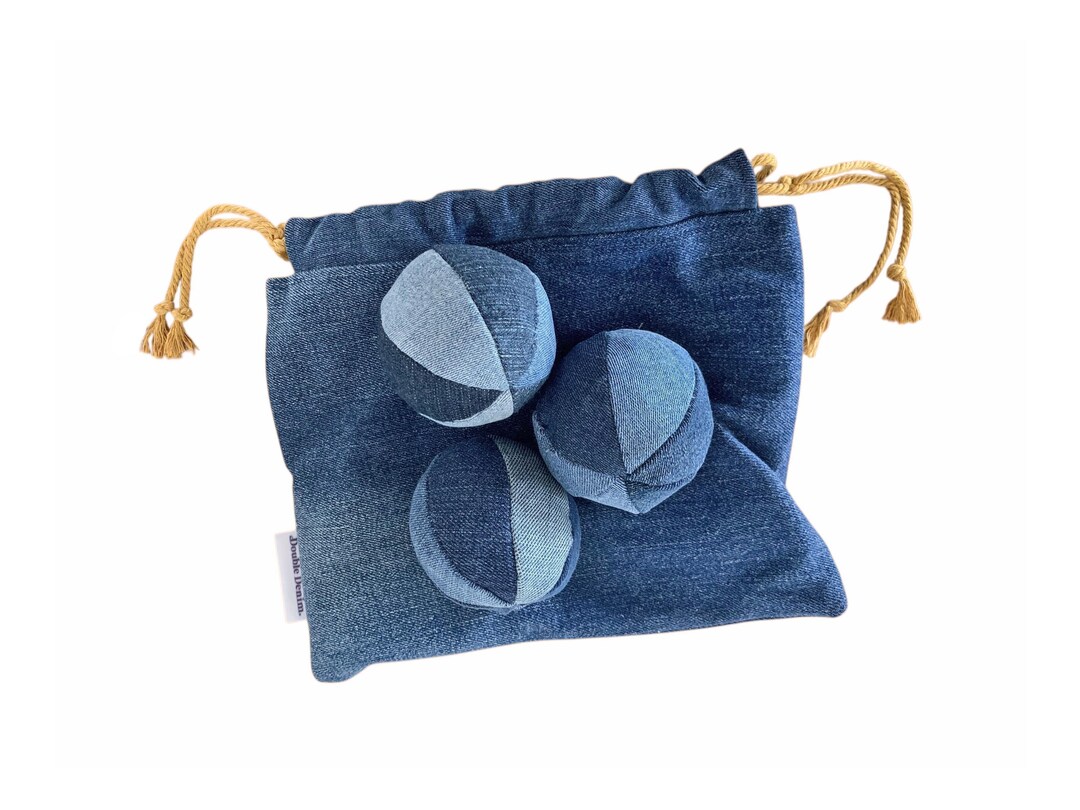 Handmade Upcycled Denim Juggling Ball Set | Eco-friendly Toy - Etsy