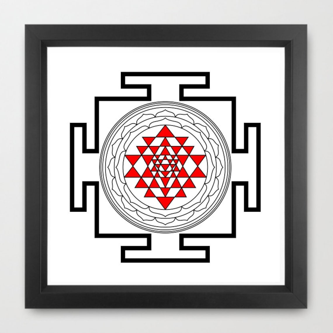 Red Shree Yantra Print, Sri Yantra Sacred Art Print, Yoga Print ...