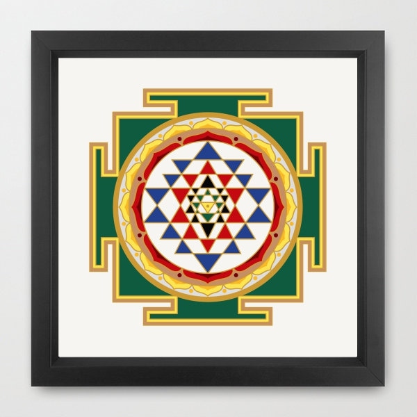 Sri Yantra Print, Colored Shree Yantra Print, Sacred Art Print, Yoga ...