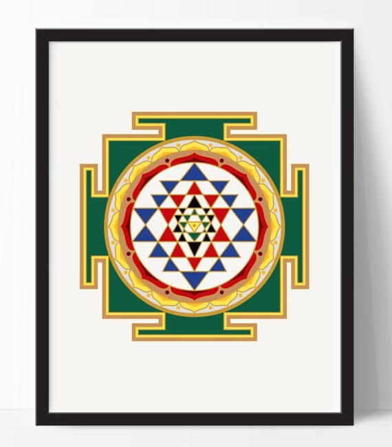 Sri Yantra Print Colored Shree Yantra Print Sacred Art | Etsy