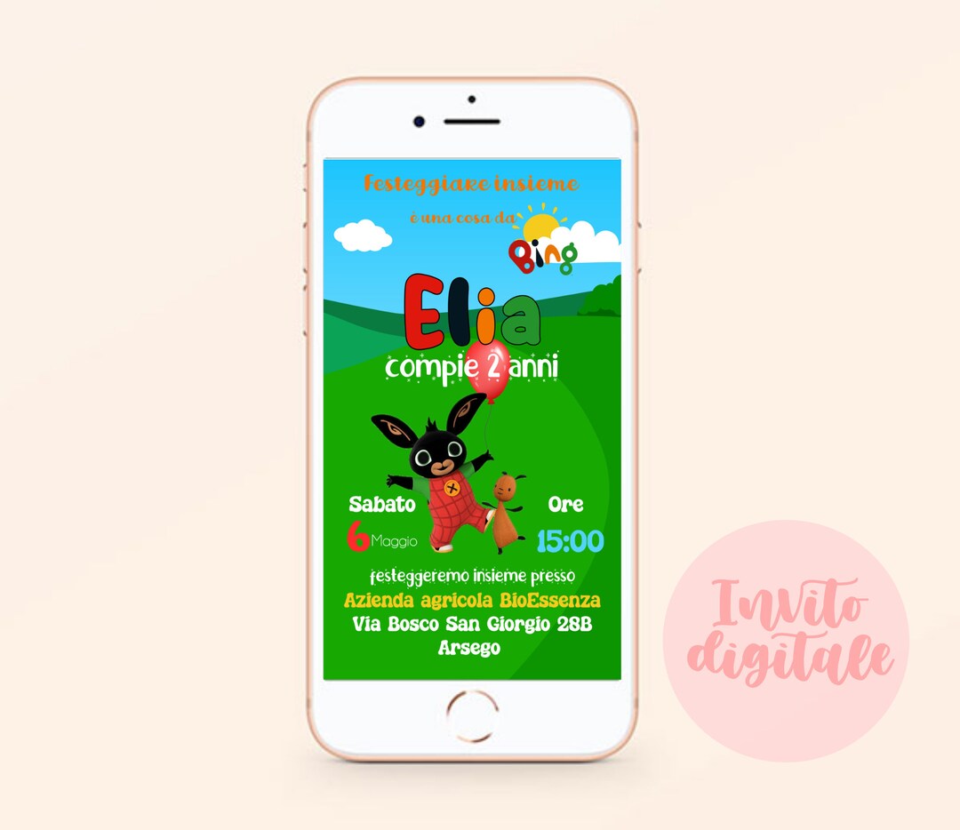 Digital Invitation Birthday Bing Mod - Etsy UK