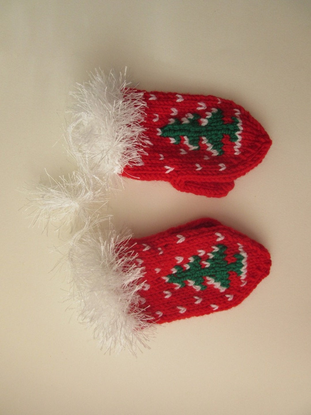 Baby Christmas Mittens, Hand-knit Home Decor, Decorative Mittens, Gift ...