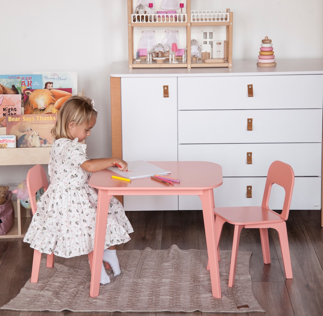 Toddlers Room Table and Chair Set, Waldorf Play Furniture Set ...