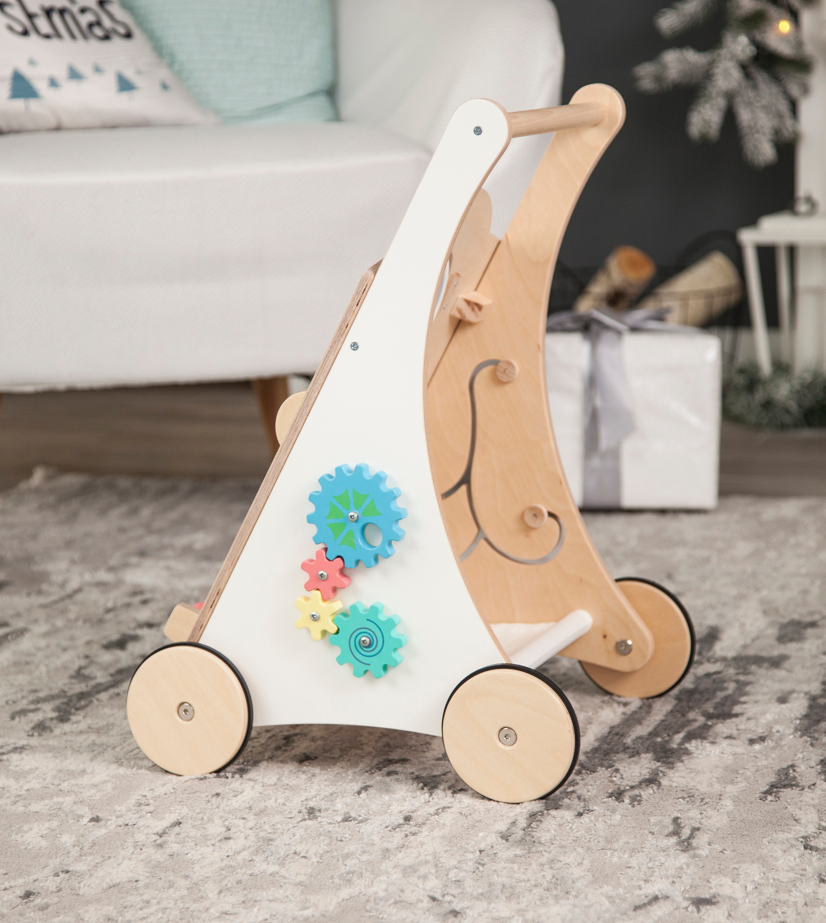 Baby Push Walker, Travel Busy Board, Wooden Push Toy, Pull Toy for Kids ...
