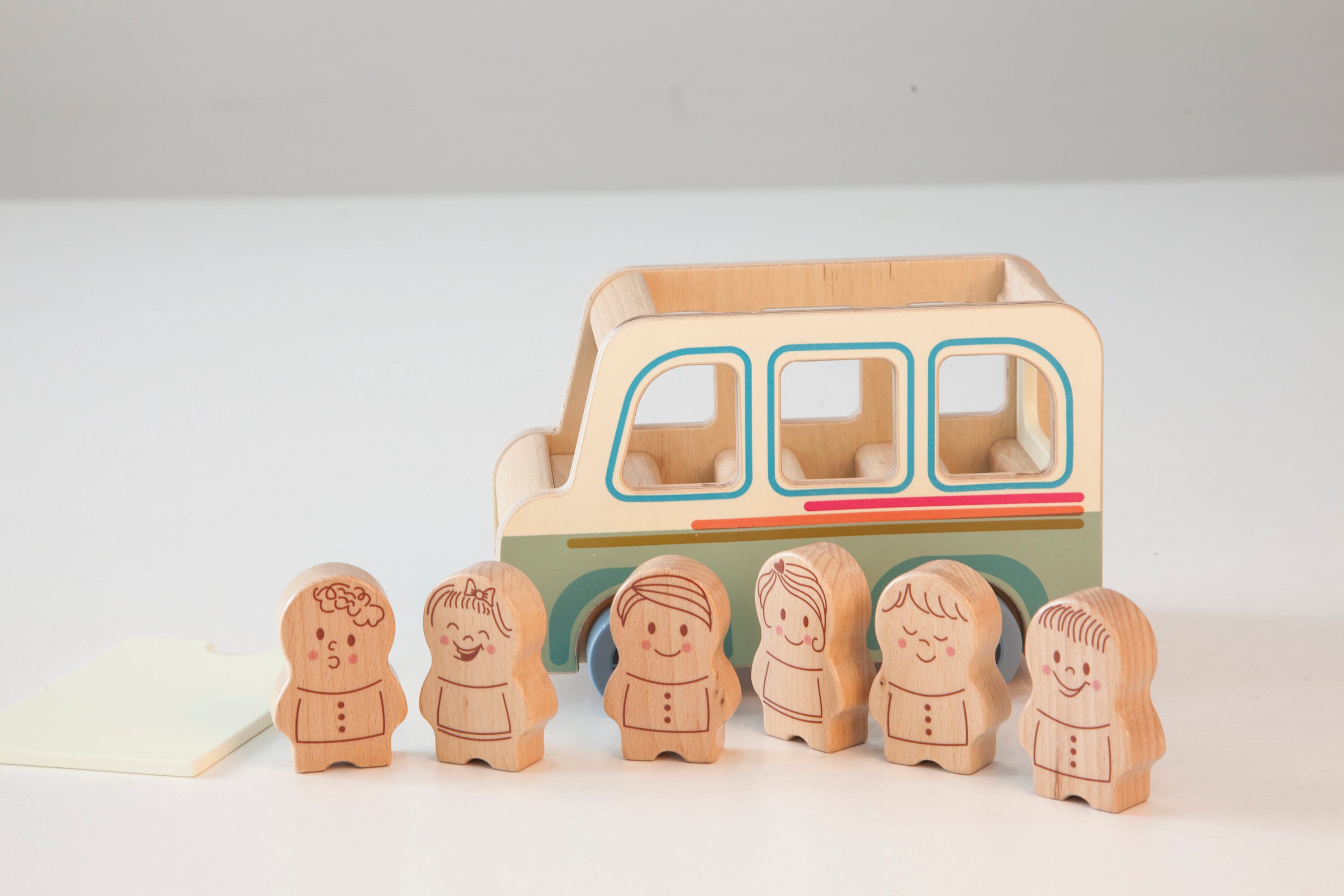 Wooden School Bus Toy With Passengers, Kids Bus Toy, Wooden Bus Toy ...