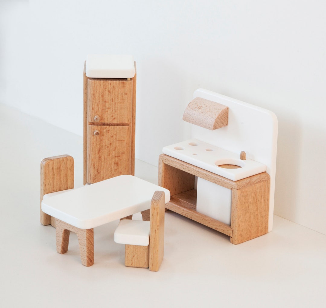 Doll House Furniture, Dollhouse Table, Doll House Kitchen, Wooden Play ...