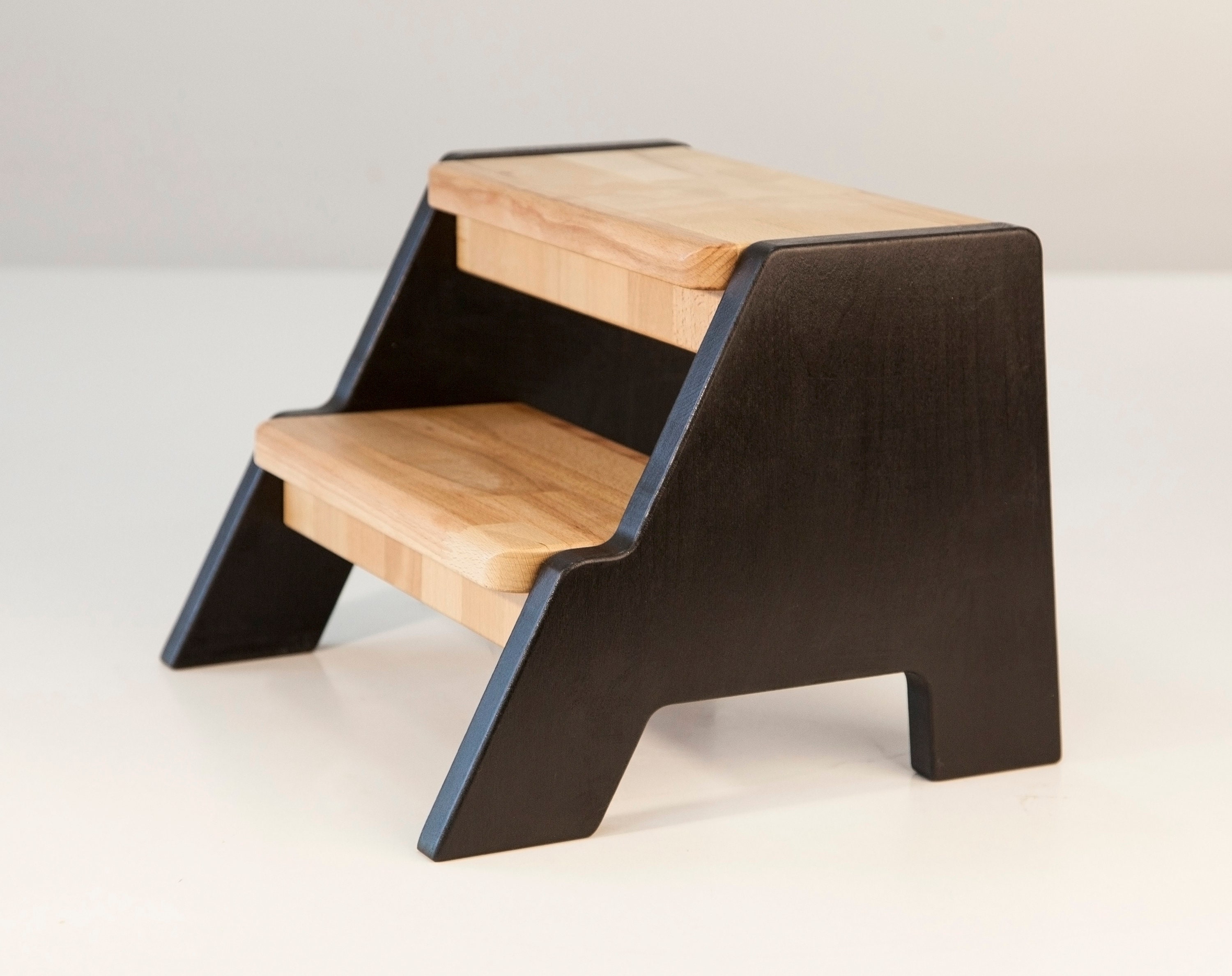 Black Montessori Custom Step Stool, Helper Furniture for Kids, Bathroom ...