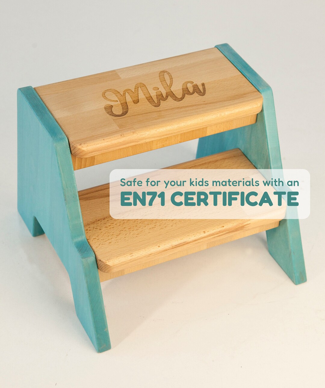 Custom Name Toddler Step Stool, Montessori Learning Stool, Wooden ...