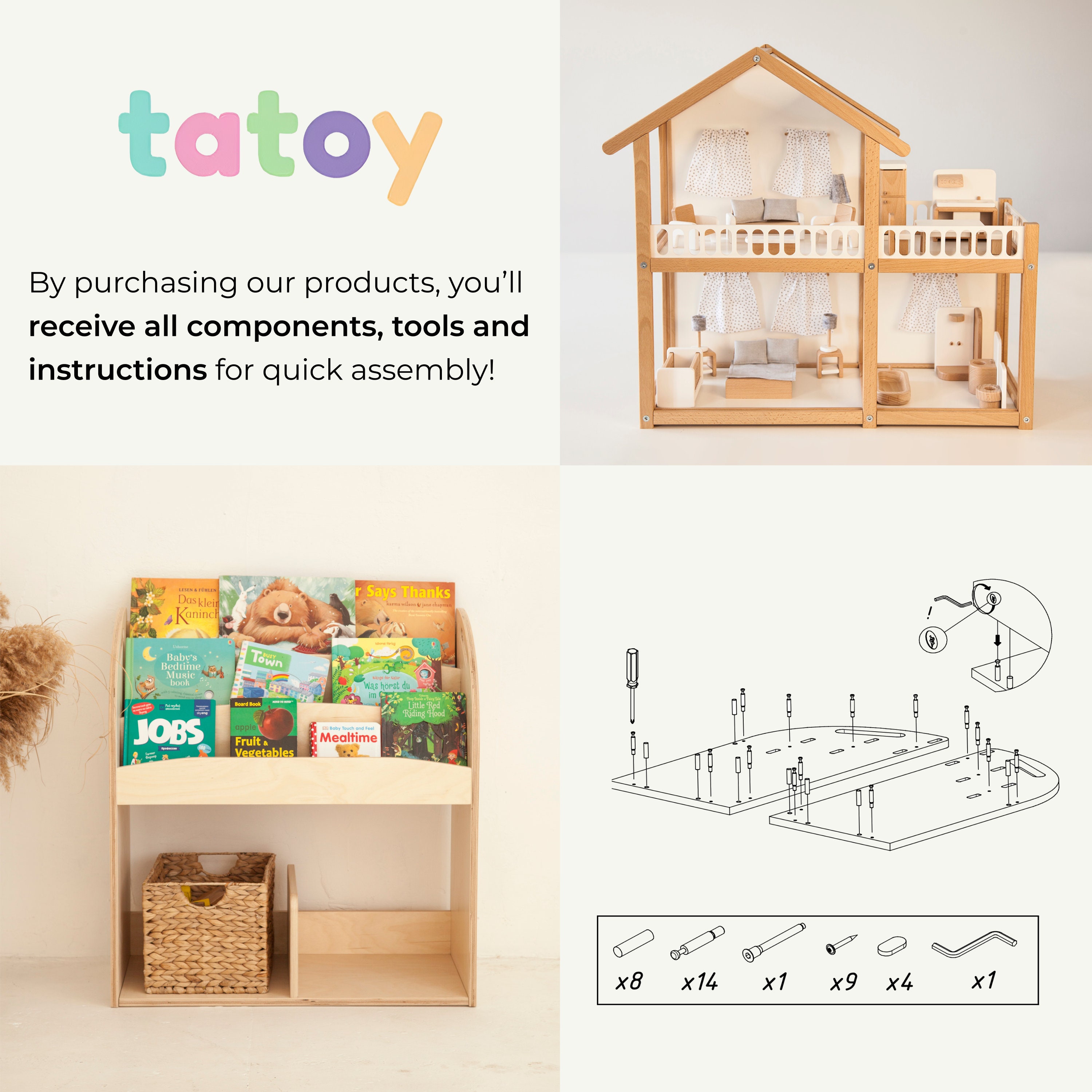 Montessori Low Bookcase, Toddler Book Shelf, Kids Room Bookcase, Baby ...