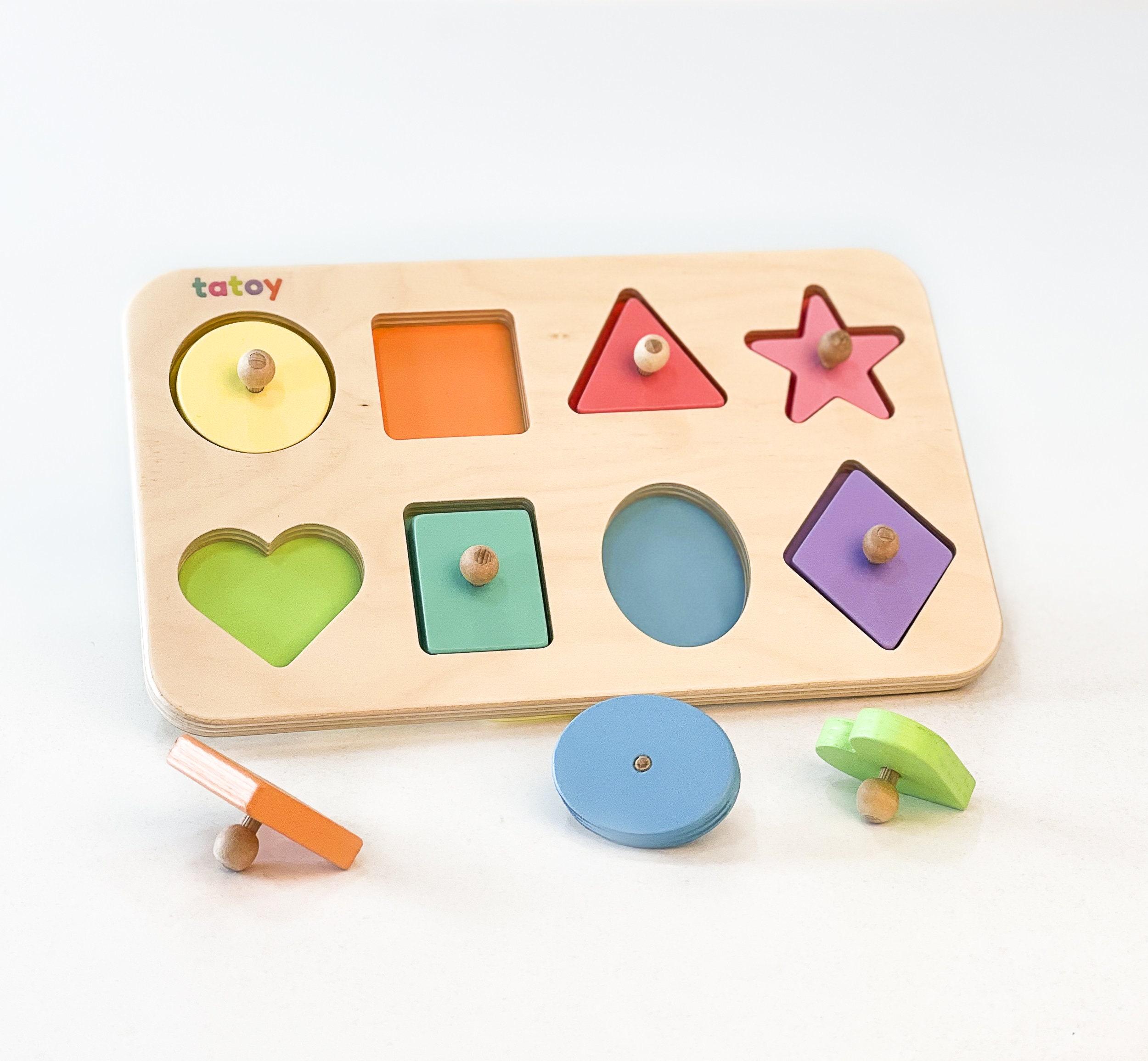 Shape Sorting Toy Wooden Shape Sorter Color Sorting Toy - Etsy