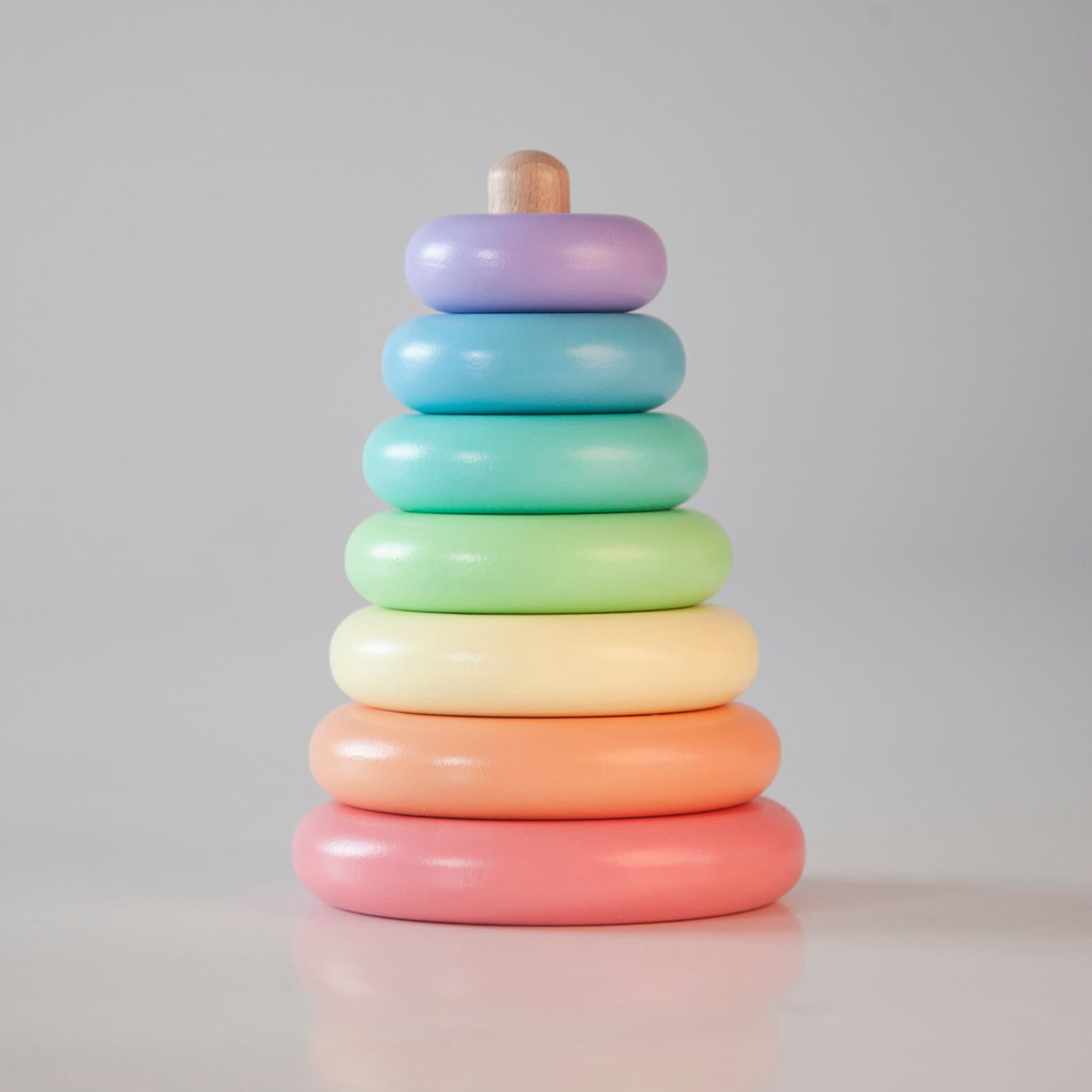 Pyramid Stacking Toy Natural Wood Toy Color Sorting Toy - Etsy