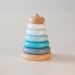 Blue Pyramid Stacking Toy, Development Toys, Natural Wood Toy, Color ...