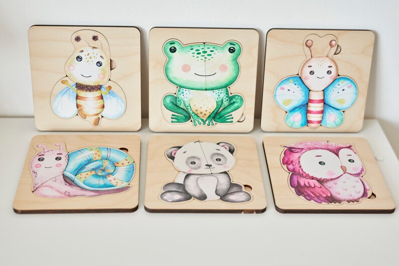 Toddler Educational Puzzle With Cute Bugs, Birch Plywood Puzzles With ...