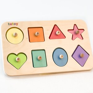 Shape Sorting Toy, Wooden Shape Sorter, Color Sorting Toy, Wooden Shape ...