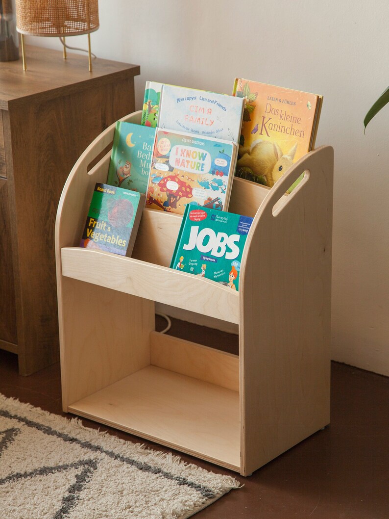 Montessori Low Bookcase, Toddler Book Shelf, Kids Room Bookcase, Baby ...