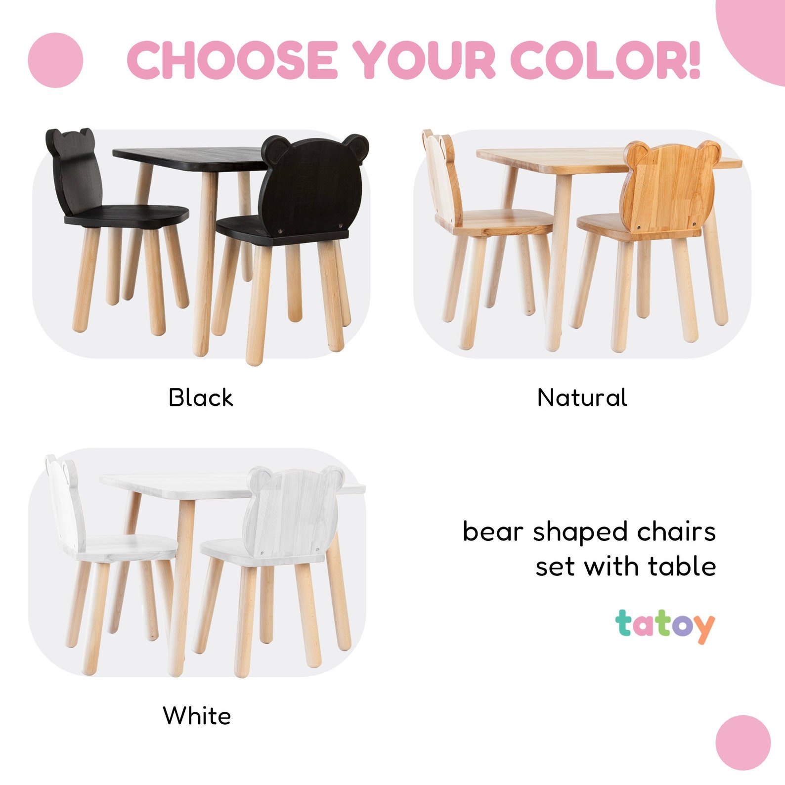 Toddler Table Set With 1 Chair, Kindergarten Table, Bear Shape Chair ...