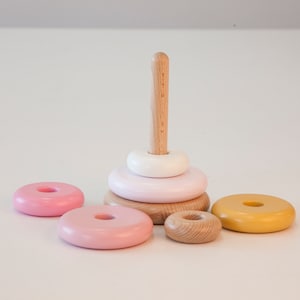 Baby Pyramid Ring Tower, Tour Anneaux Bois, Ice Cream Wooden Stacker ...