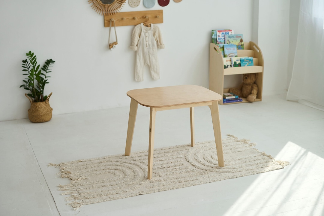 Kids Wooden Toddler Table for Playroom or Daycare, Modern Kids Activity ...