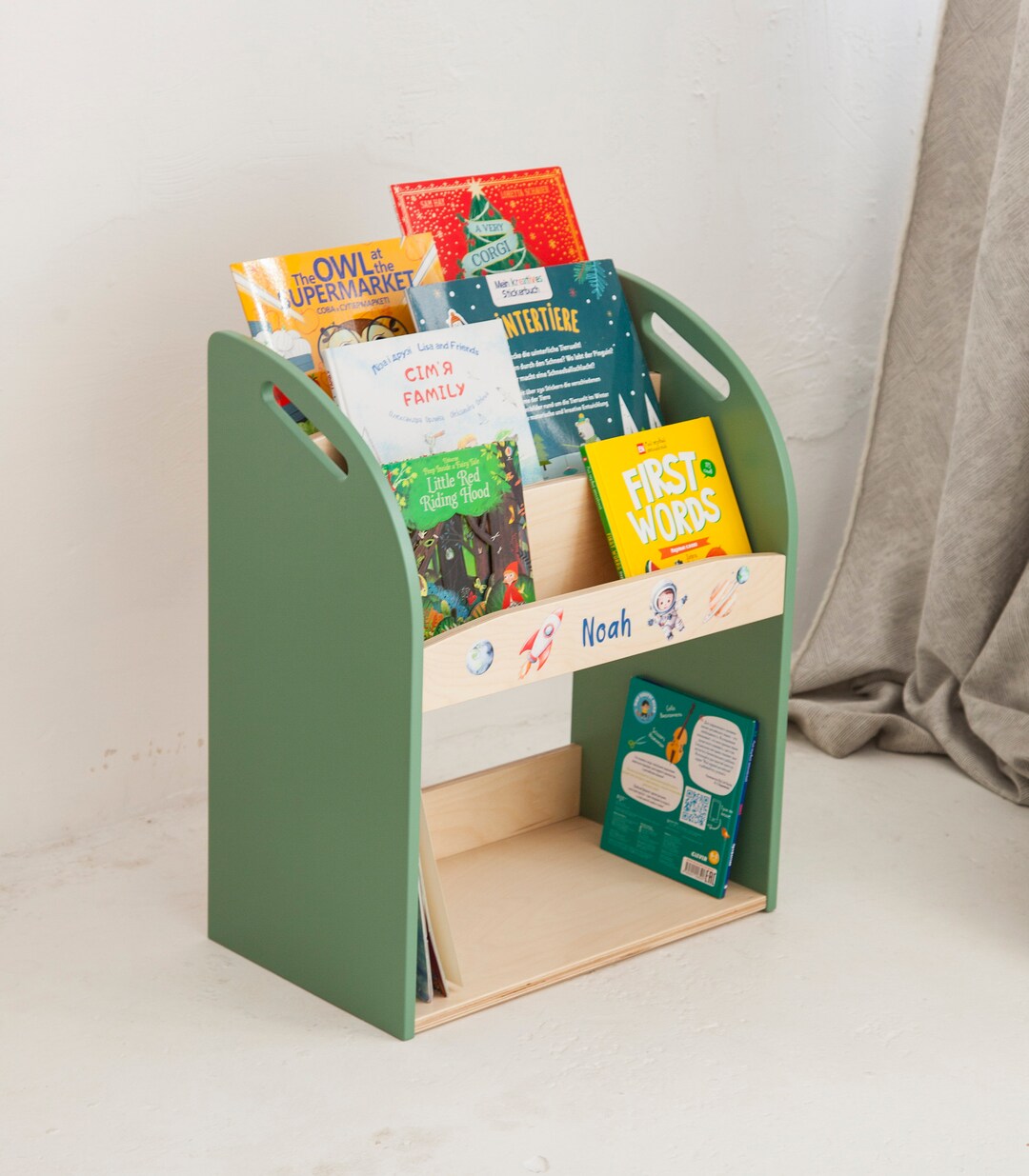 Toddler Library Shelf Montessori, Nursery Personalized Shelves, Waldorf ...