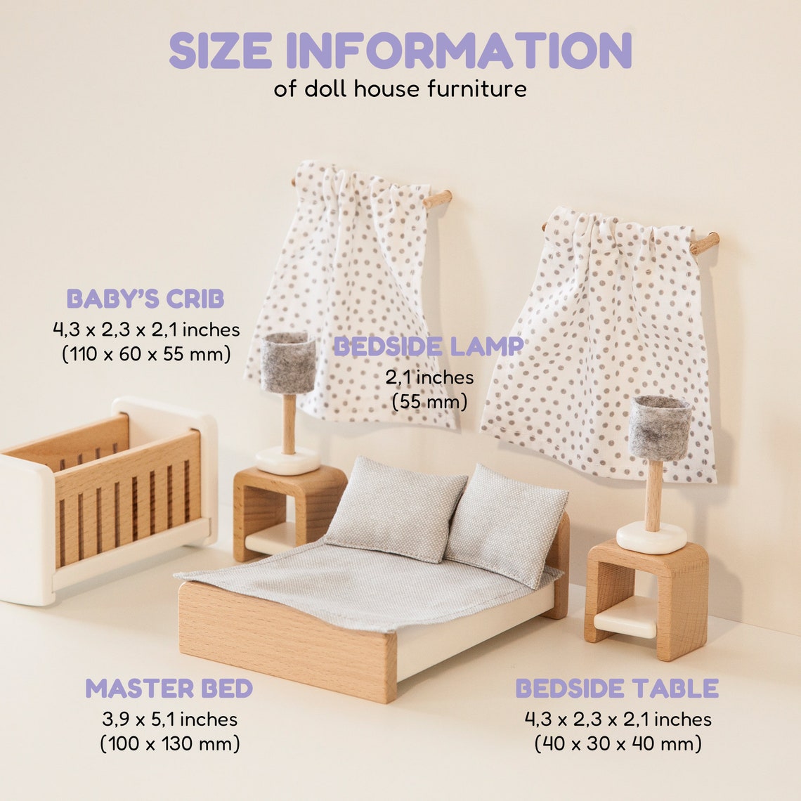 Big Wooden Doll House White Set With Furniture, Unique Holiday Gift ...