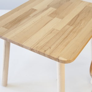 Curved Wooden Kids Table Set With Teddy Bear Shaped Chairs, Preschool ...