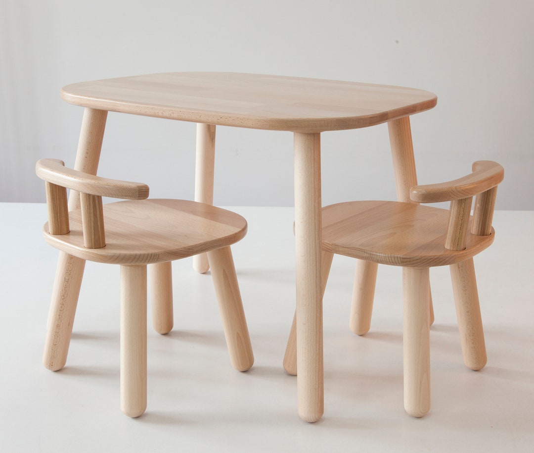 Montessori Kids Table and Chairs Set, Waldorf Toddler Table, Montessori ...