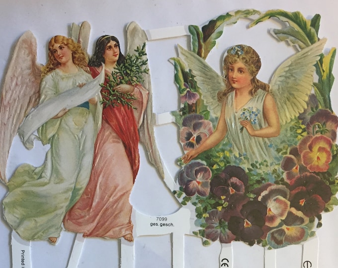 SCRAP RELIEFS Four Vintage Angels 1 Sheet 7099 Embossed - Etsy