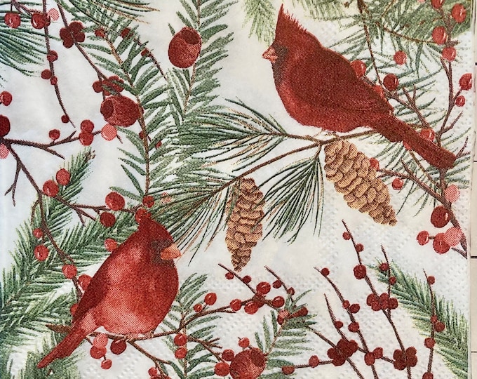 Christmas Sleigh Holiday Napkins Christmas Cocktail Napkins Xmas ...