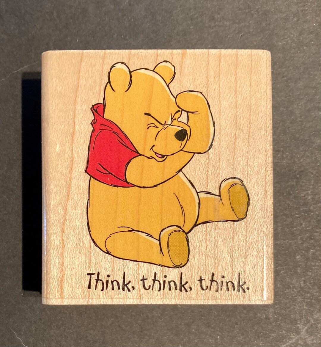 Rubber Stampede A1213E Winnie the Pooh Think, Think, Think Mounted Wood ...