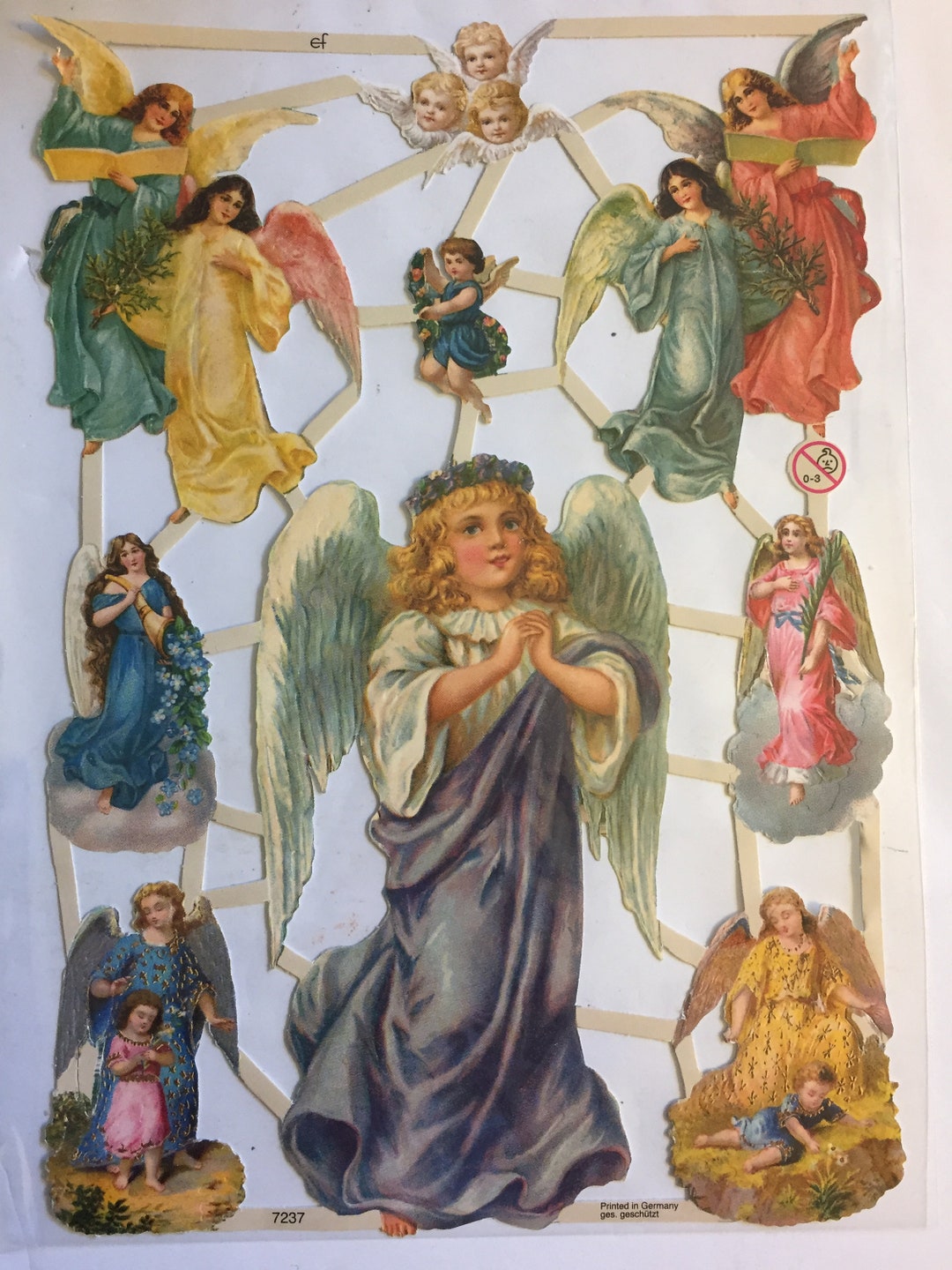 SCRAP RELIEFS Christmas Angels (1 Sheet) #7237 - Embossed Die Cuts ...