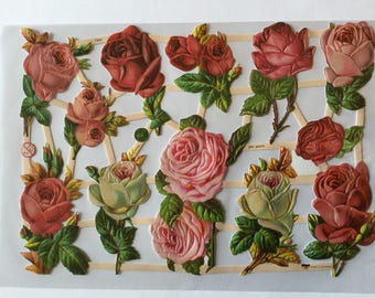 SCRAP RELIEFS Full Bloom Roses Flowers (1 Sheet) #7346 - Embossed Die ...
