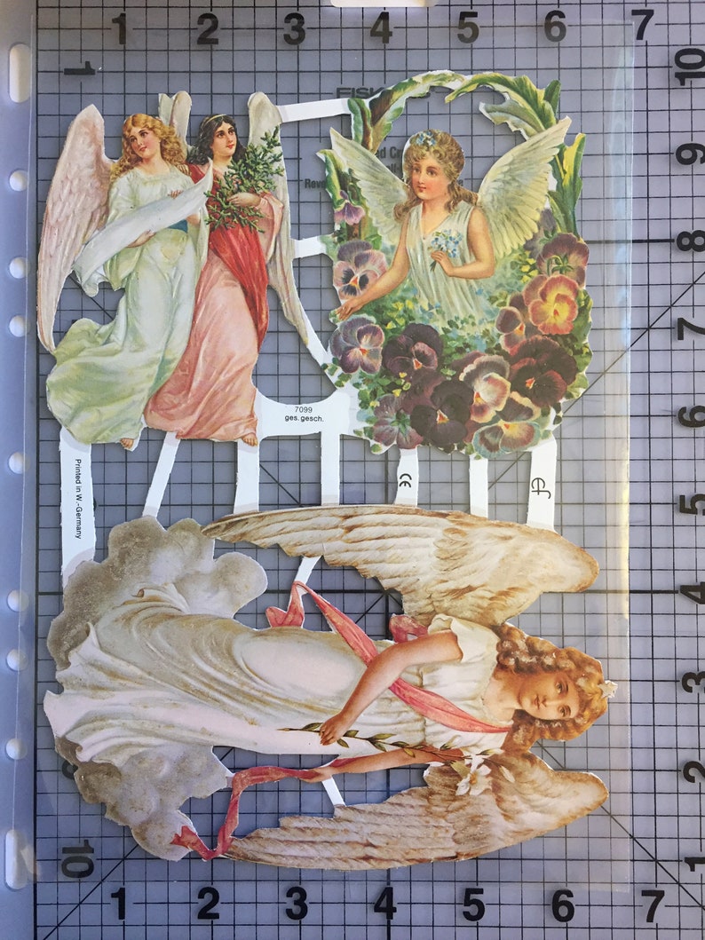 SCRAP RELIEFS Four Vintage Angels (1 Sheet) #7099 - Embossed Die Cuts ...