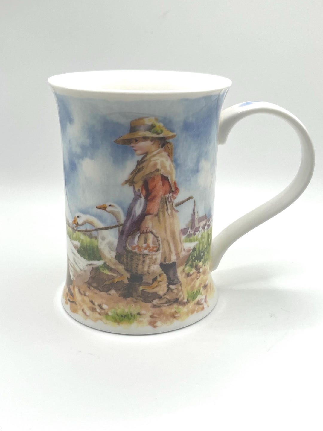 Vintage Dunoon Neil Faulkner English Country Life Girl and Geese Fine ...