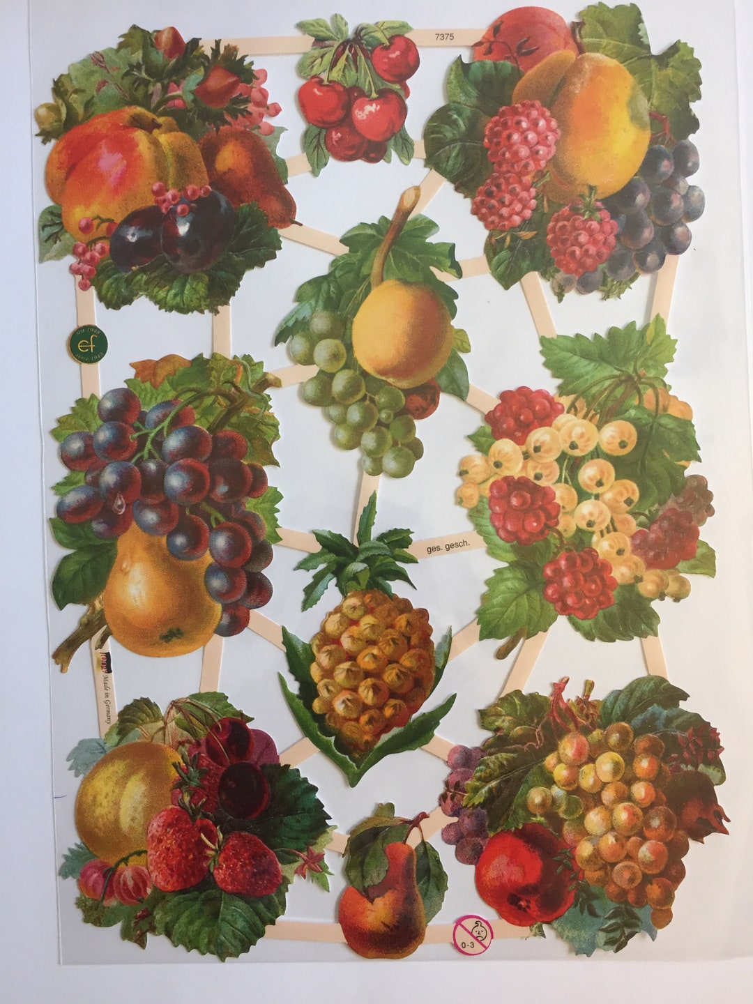 SCRAP RELIEFS Fruit Displays (1 Sheet) #7375 - Embossed Die Cuts - Made ...