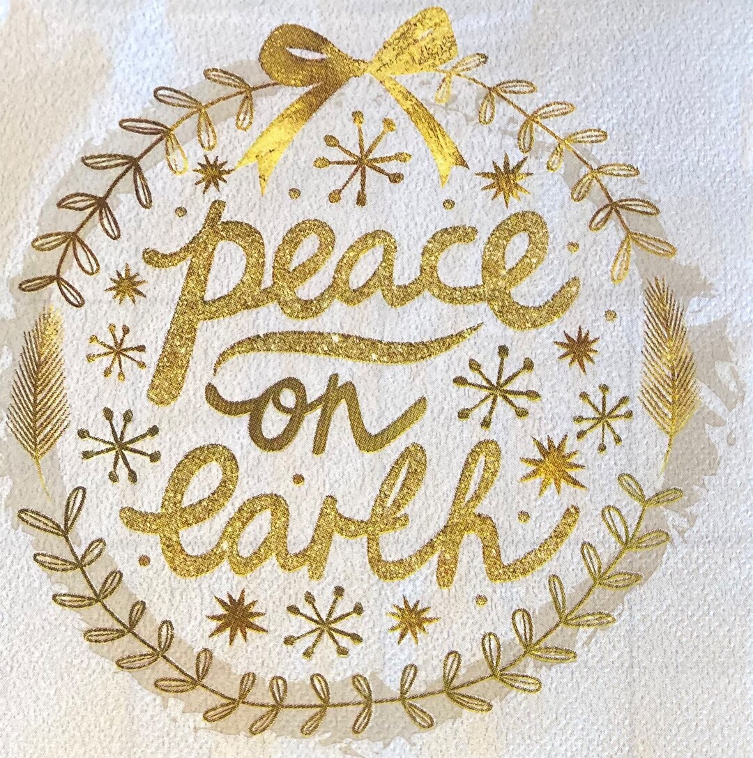 3 Decoupage Napkins Peace on Earth Gold Gilt, 13" X 13" Unfolded - Etsy