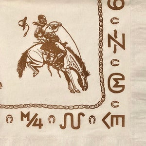 3 Large Dinner Decoupage Napkins Authentic Vintage Cowboy - Etsy