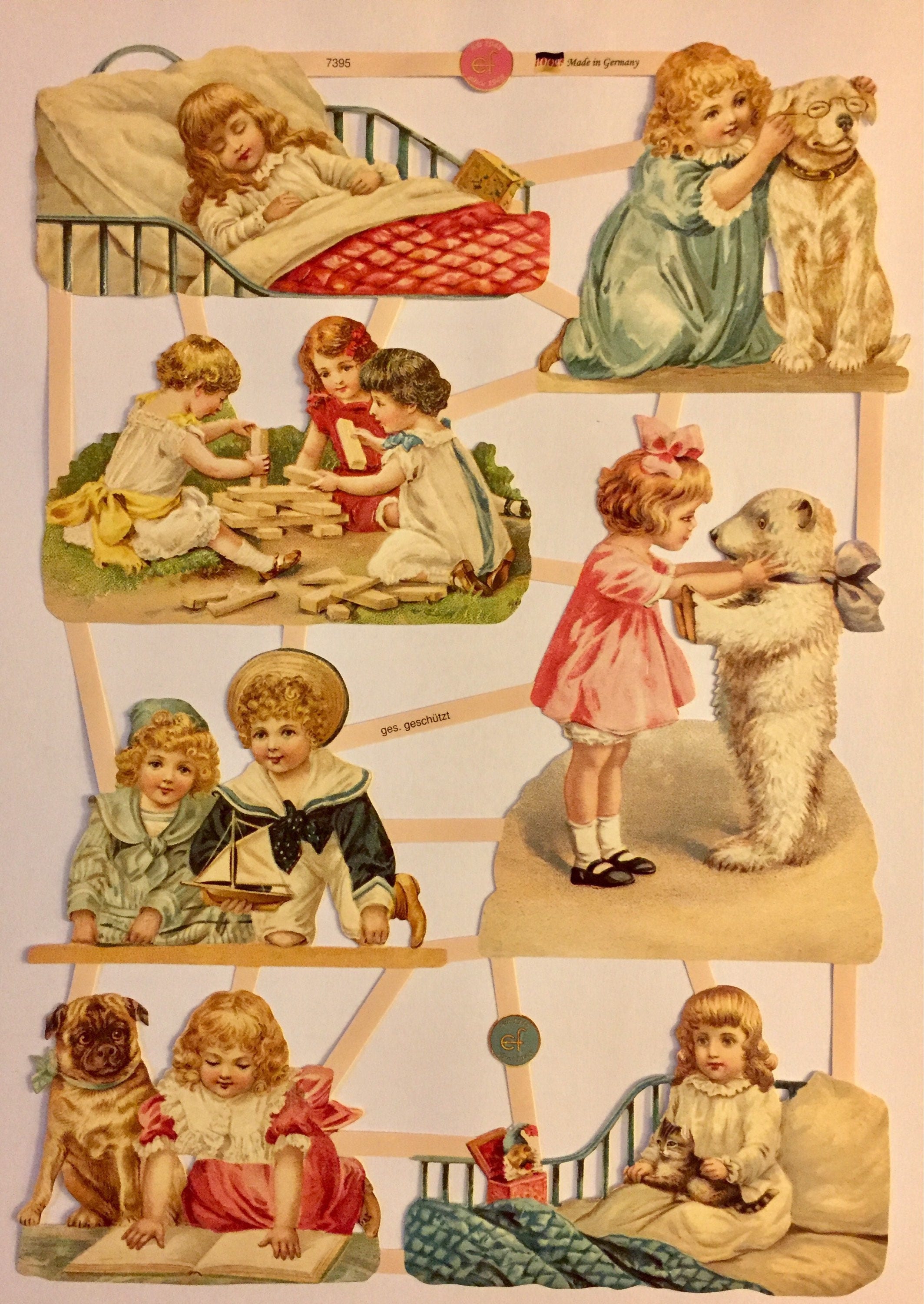 SCRAP RELIEFS Vintage Children Playing 1 Sheet 7395 | Etsy