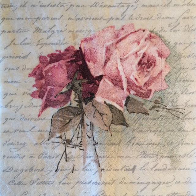 3 Decoupage Napkins, Sagen Vintage Roses Portrait 13" X 13" Unfolded - Etsy