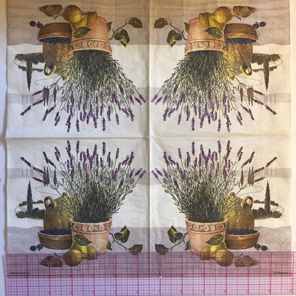3 Decoupage Napkins Tuscany Still Life Lavender Flowers | Etsy