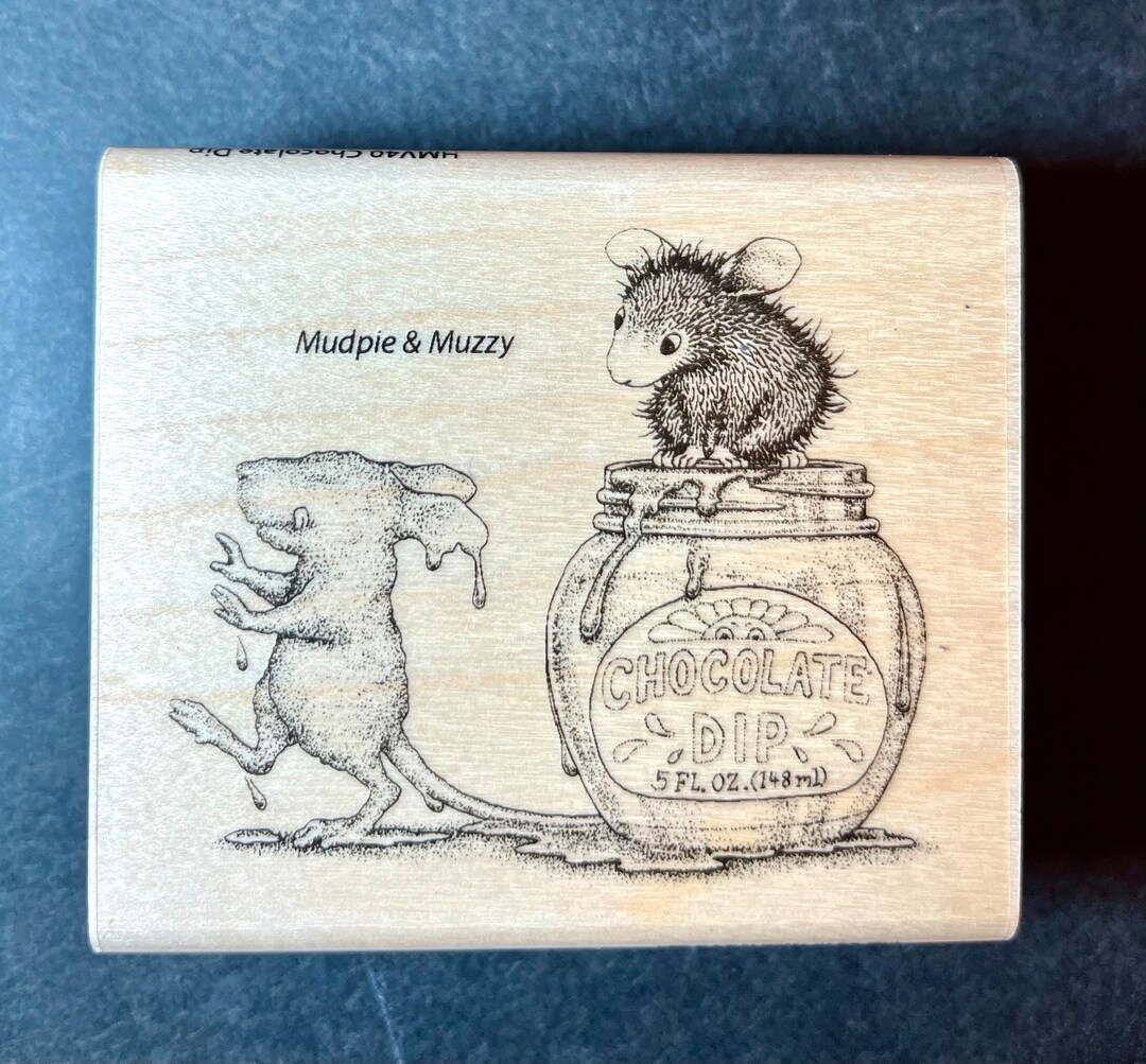 NEW House Mouse Mudpie Muzzy Chocolate Dip Stampendous HMV40 Wooden ...
