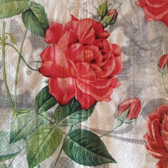 3 Decoupage Napkins, Beautiful Red Roses Garden Design 13" X 13 ...