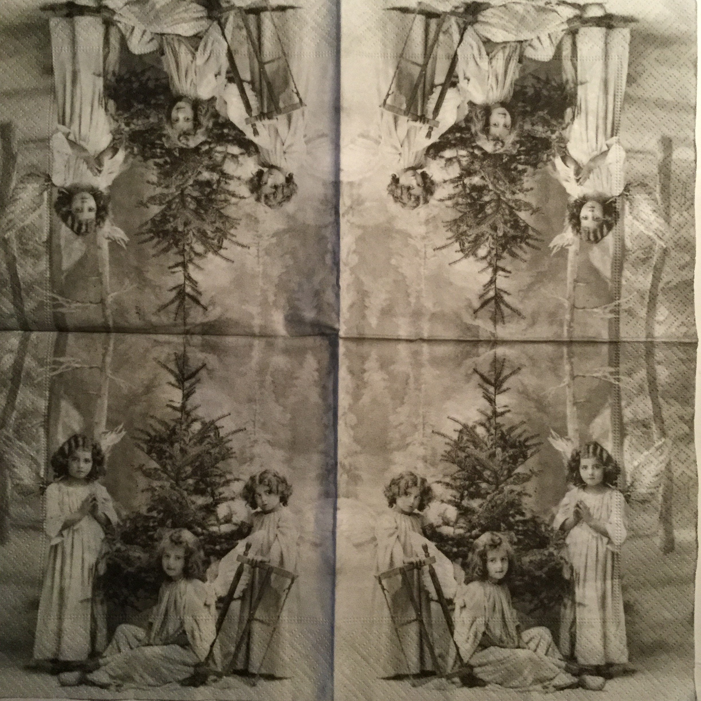 3 Decoupage Christmas Napkins Sagen Vintage Angel Girls With - Etsy