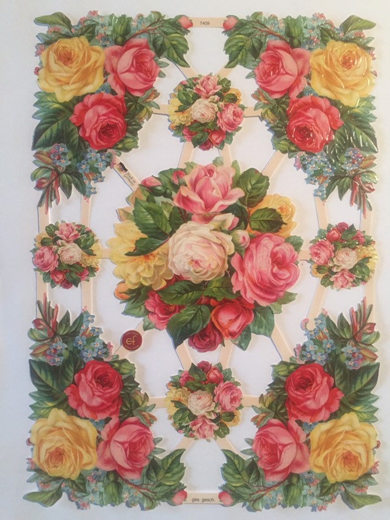 SCRAP RELIEFS Beautiful Roses 1 Sheet 7409 Embossed Die | Etsy